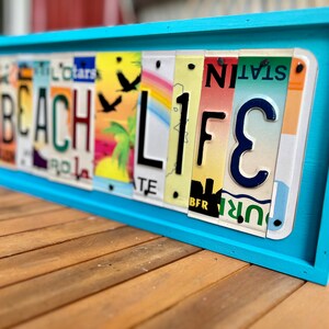 Beach Life License Plate Sign Coastal Decor Colorful BEACH - Etsy