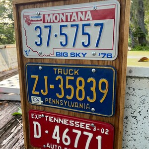 Rustic Wood License Plate Display Frame for 3: Man Cave Garage Decor - Etsy