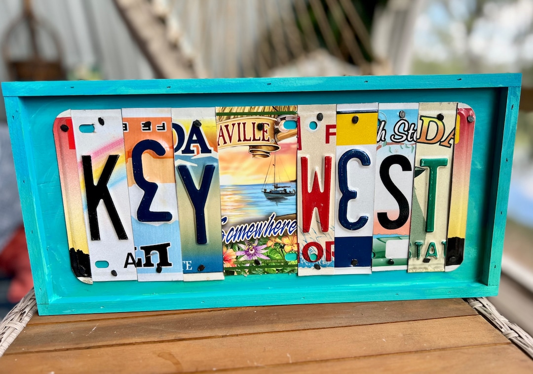 KEY WEST Sign License Plate Sign Beach Decor Florida Keys - Etsy