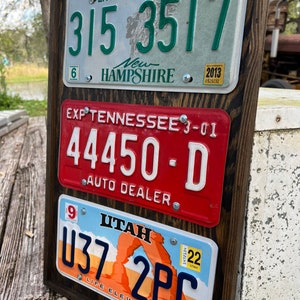 Rustic Wood License Plate Display Frame: Man Cave Garage Decor - Etsy