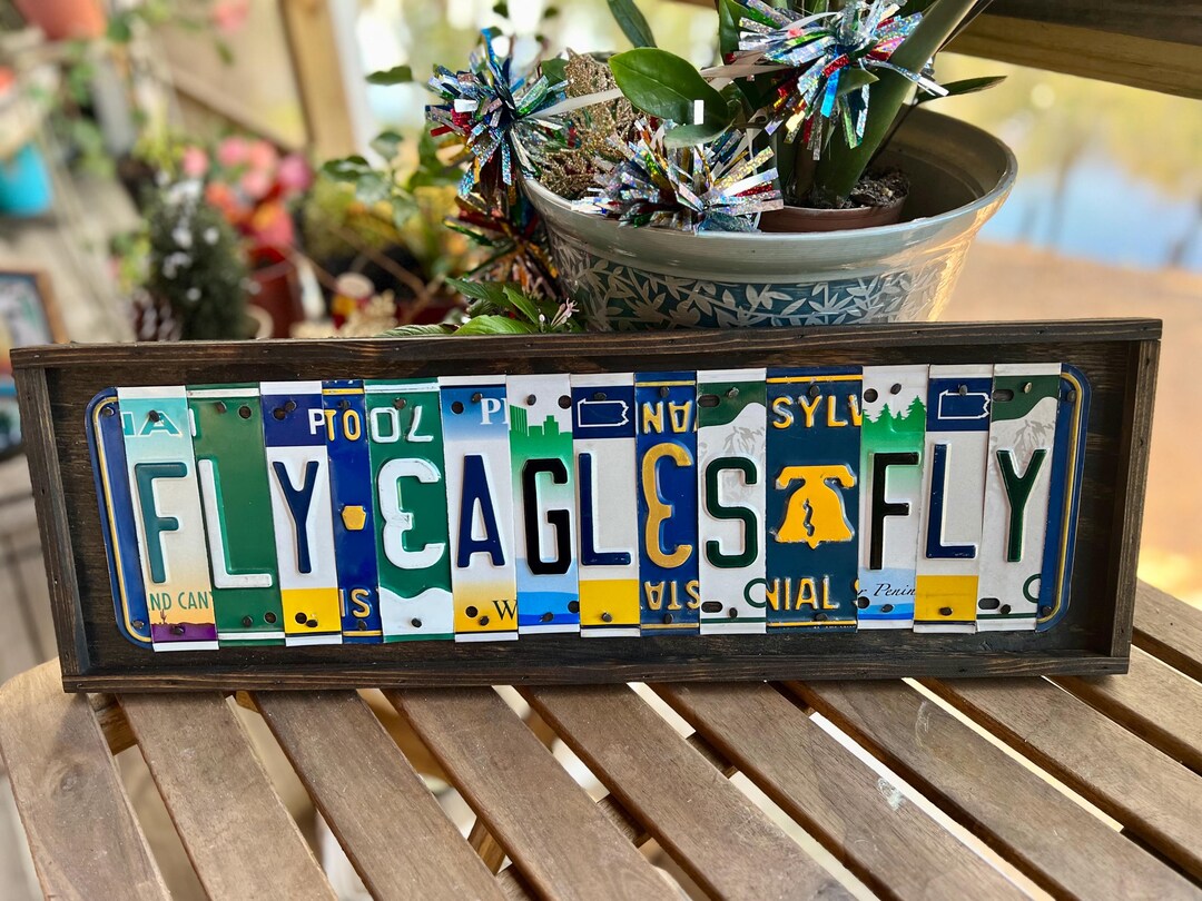EAGLES Football License Plates Fly Eagles Fly Sign Art Philadelphia PA ...