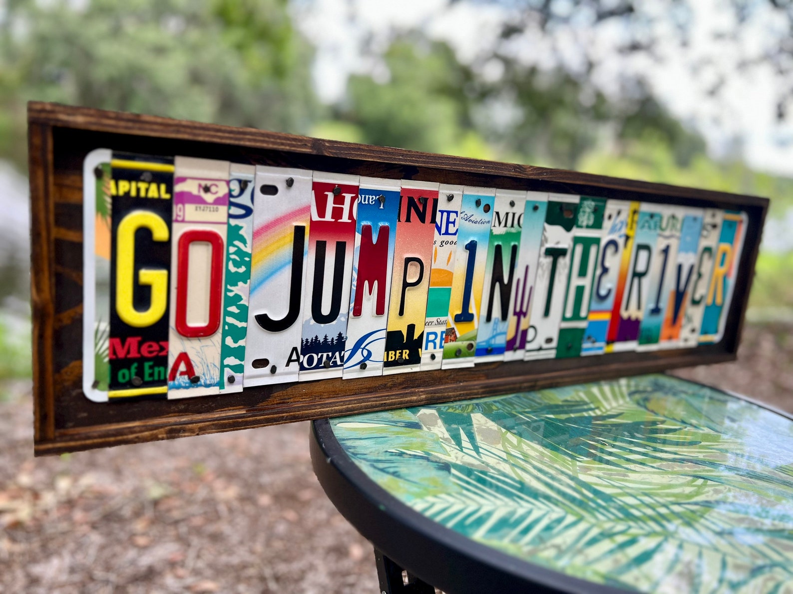Go Jump in the River License Plate Sign Cabin Decor River - Etsy