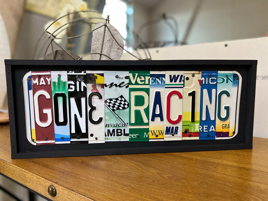 GONE RACING SIGN Racing Fan Gift License Plate Sign - Etsy