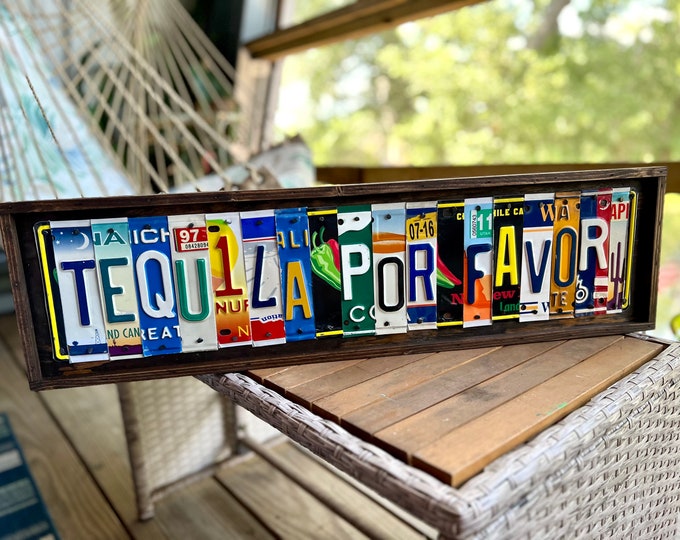 Tequila Por Favor License Plate Sign Bar Pub Decor, Mexican Art Spanish ...