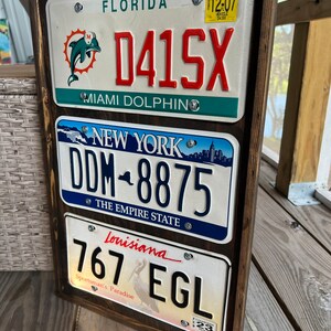 Rustic Wood License Plate Display Frame for 3: Man Cave Garage Decor - Etsy