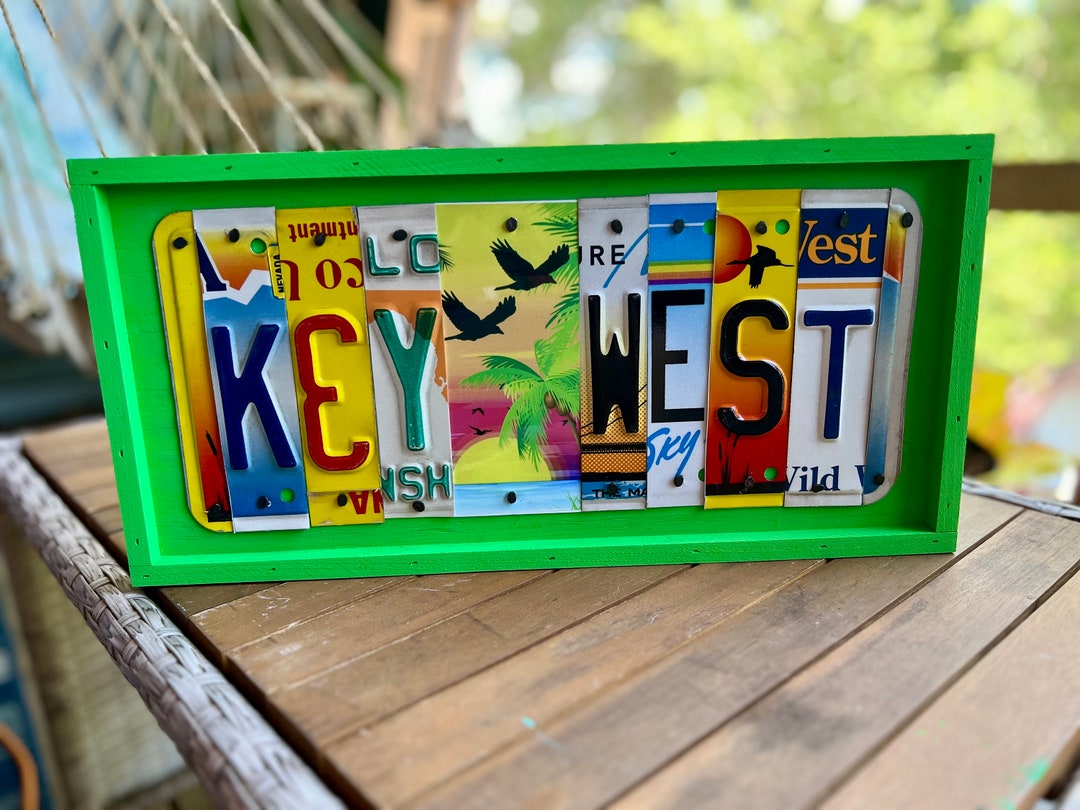 KEY WEST Sign License Plate Sign, Beach Decor, Florida Keys Sign, Beach ...
