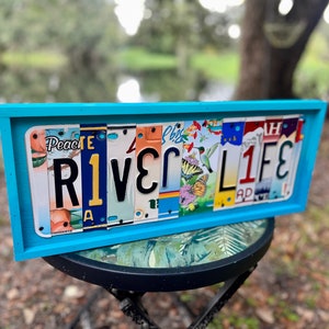 River Life Sign License Plate Sign Art Gift River House - Etsy