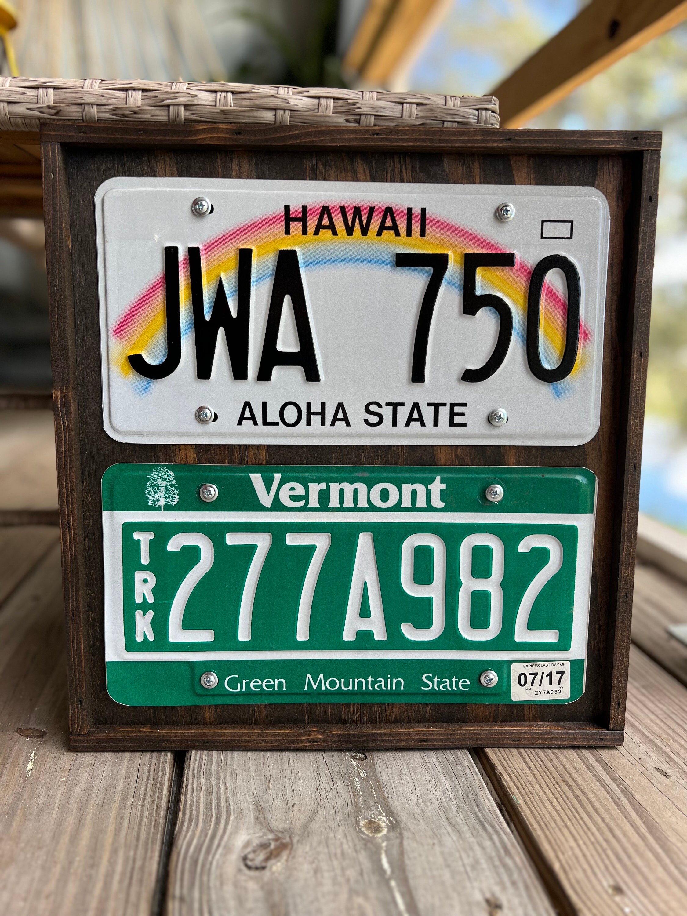 Handmade Wood License Plate Display Frame: Man Cave Garage Decor - Etsy