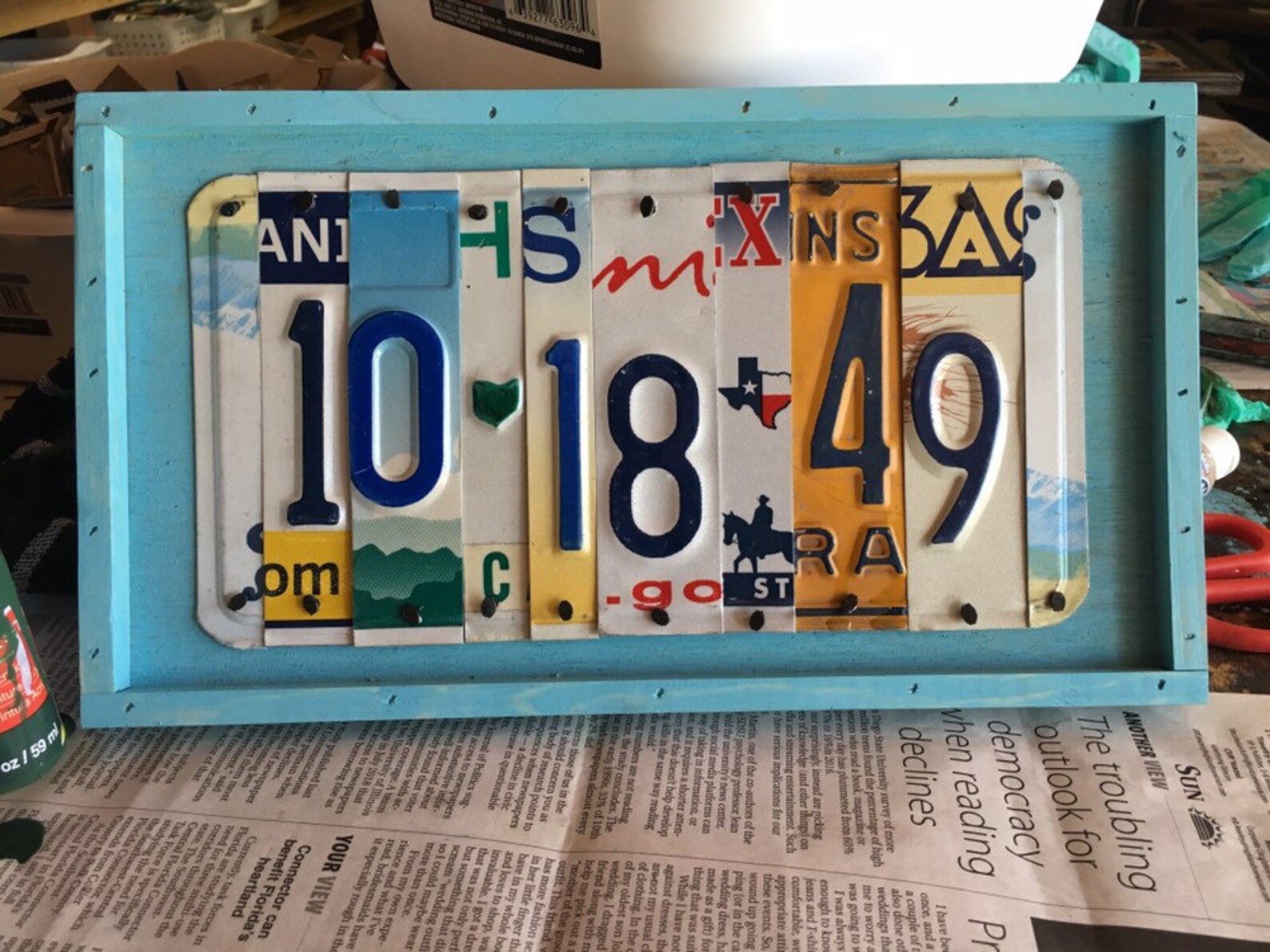 Custom Date Sign Anniversary or Wedding License Plate Art | Etsy