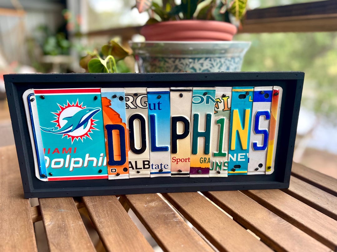 Miami Dolphins License Plate Sign Art NFL Football Team Fan Gift ...