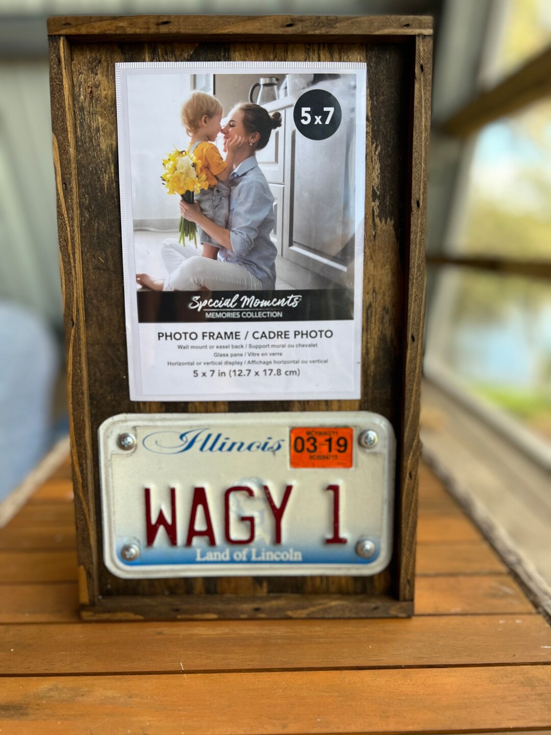 Motorcycle License Plate Display Frame: 5x7 Photo, Custom Wood - Etsy