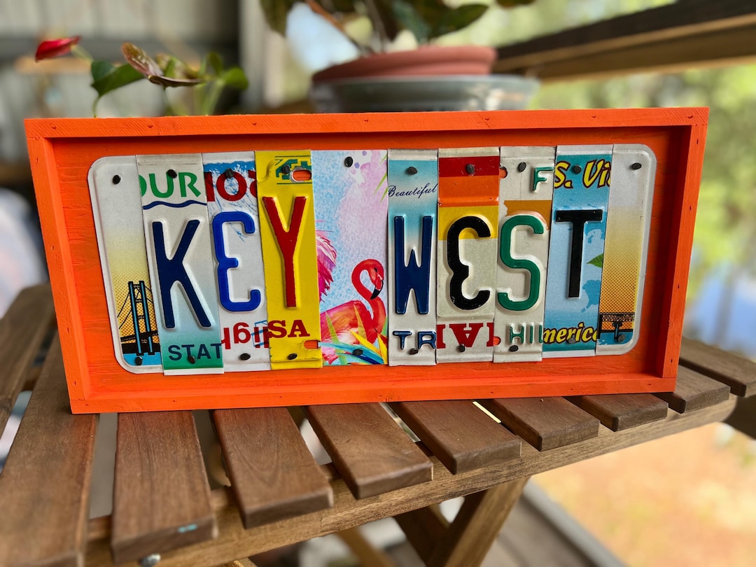 KEY WEST Sign License Plate Sign, Beach Decor, Florida Keys Sign, Beach ...