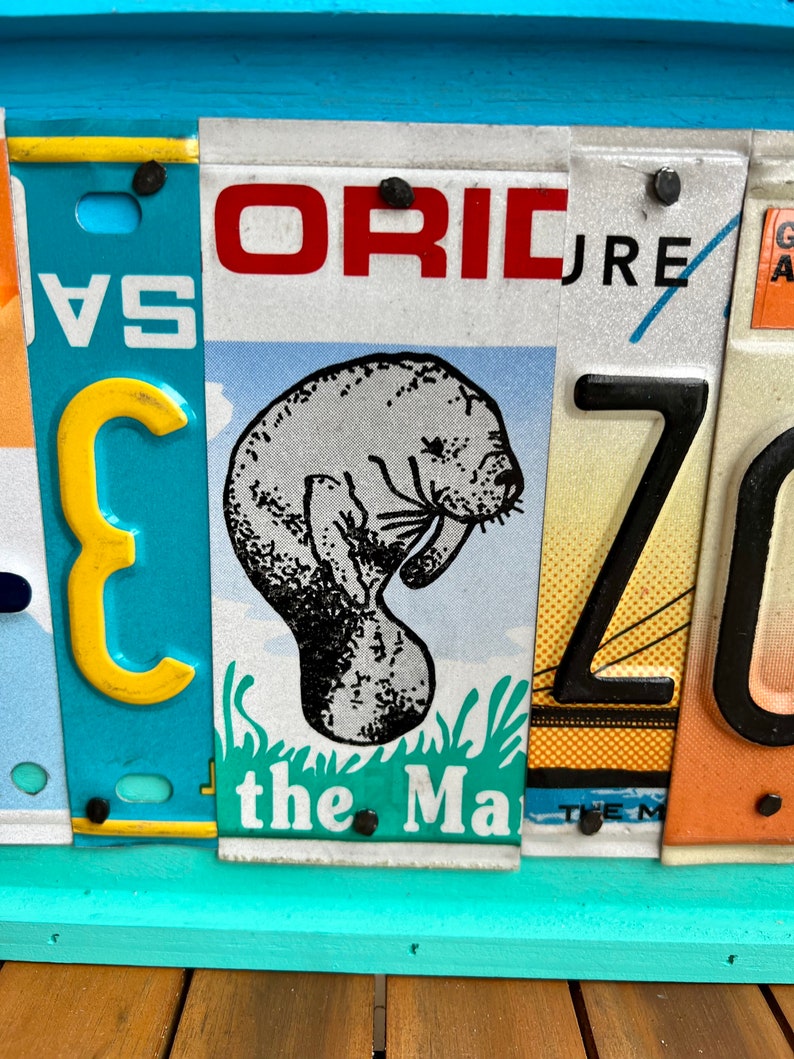Manatee Sign Art License Plate Sign Gift Florida Springs - Etsy