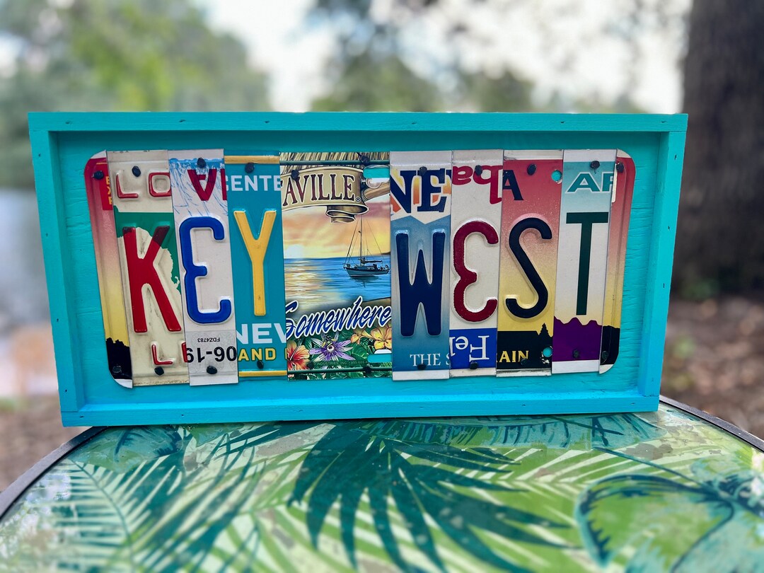 KEY WEST Sign License Plate Sign Beach Decor Florida Keys - Etsy