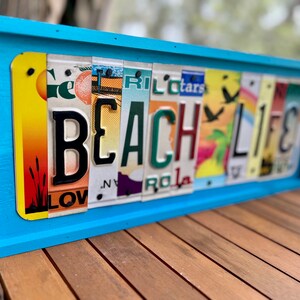 Beach Life License Plate Sign Coastal Decor Colorful BEACH - Etsy