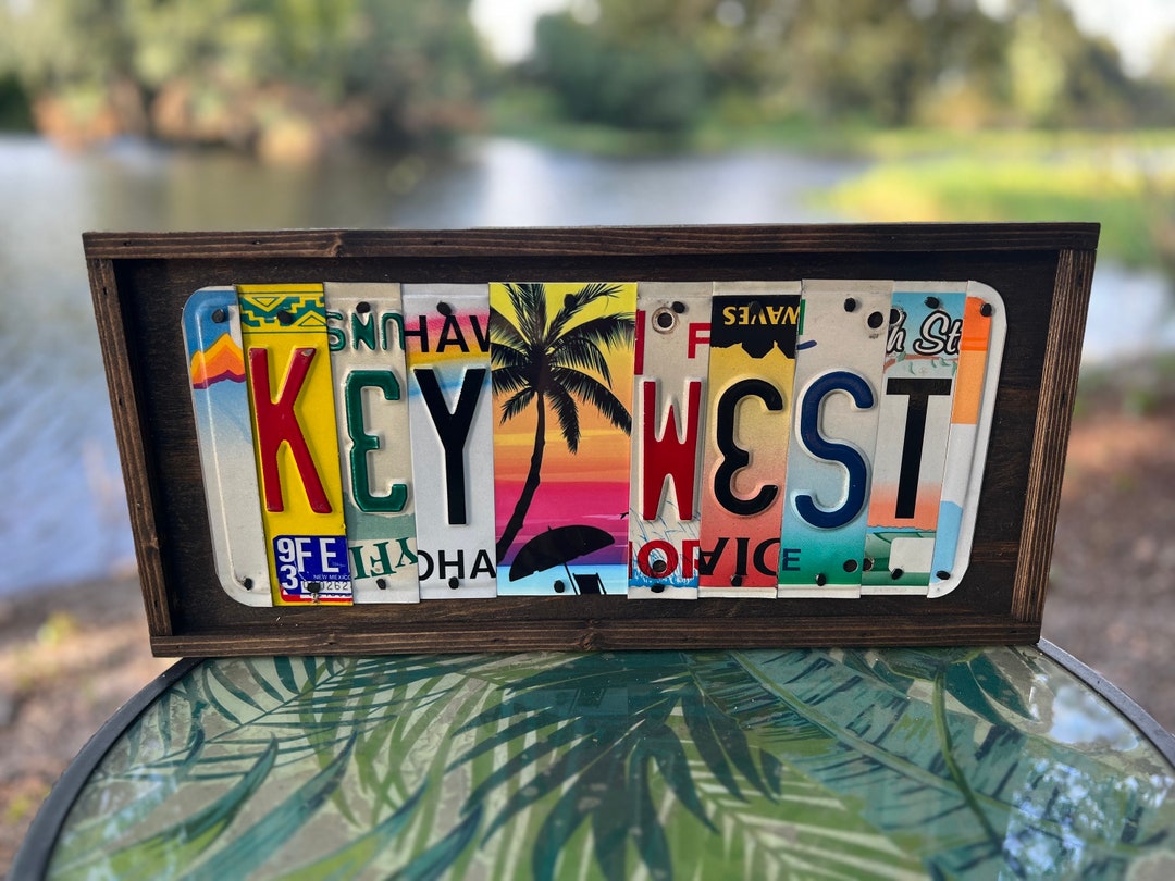 KEY WEST Sign License Plate Sign Beach Decor Florida Keys - Etsy