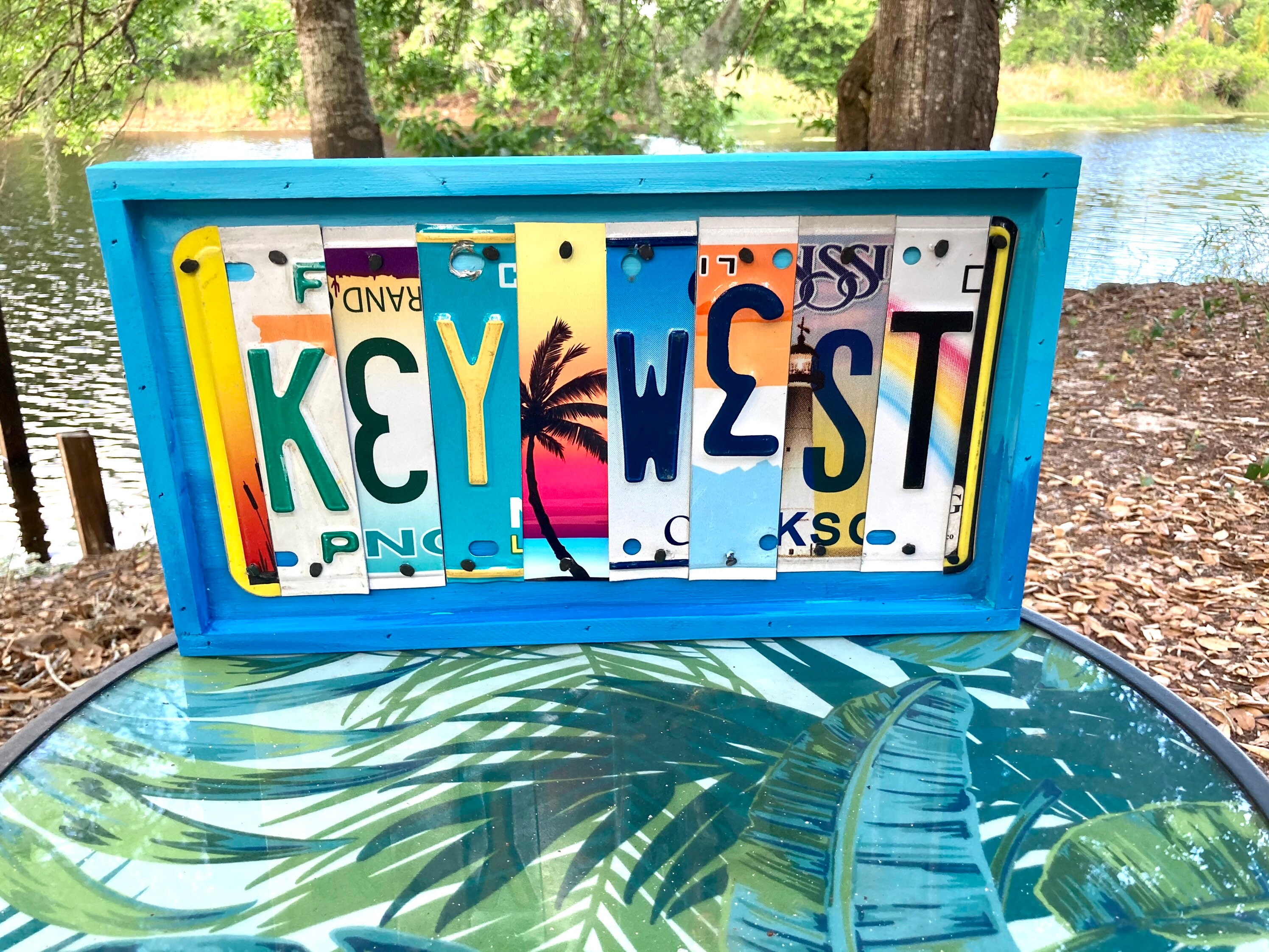 KEY WEST sign license plate sign beach decor Florida Keys | Etsy