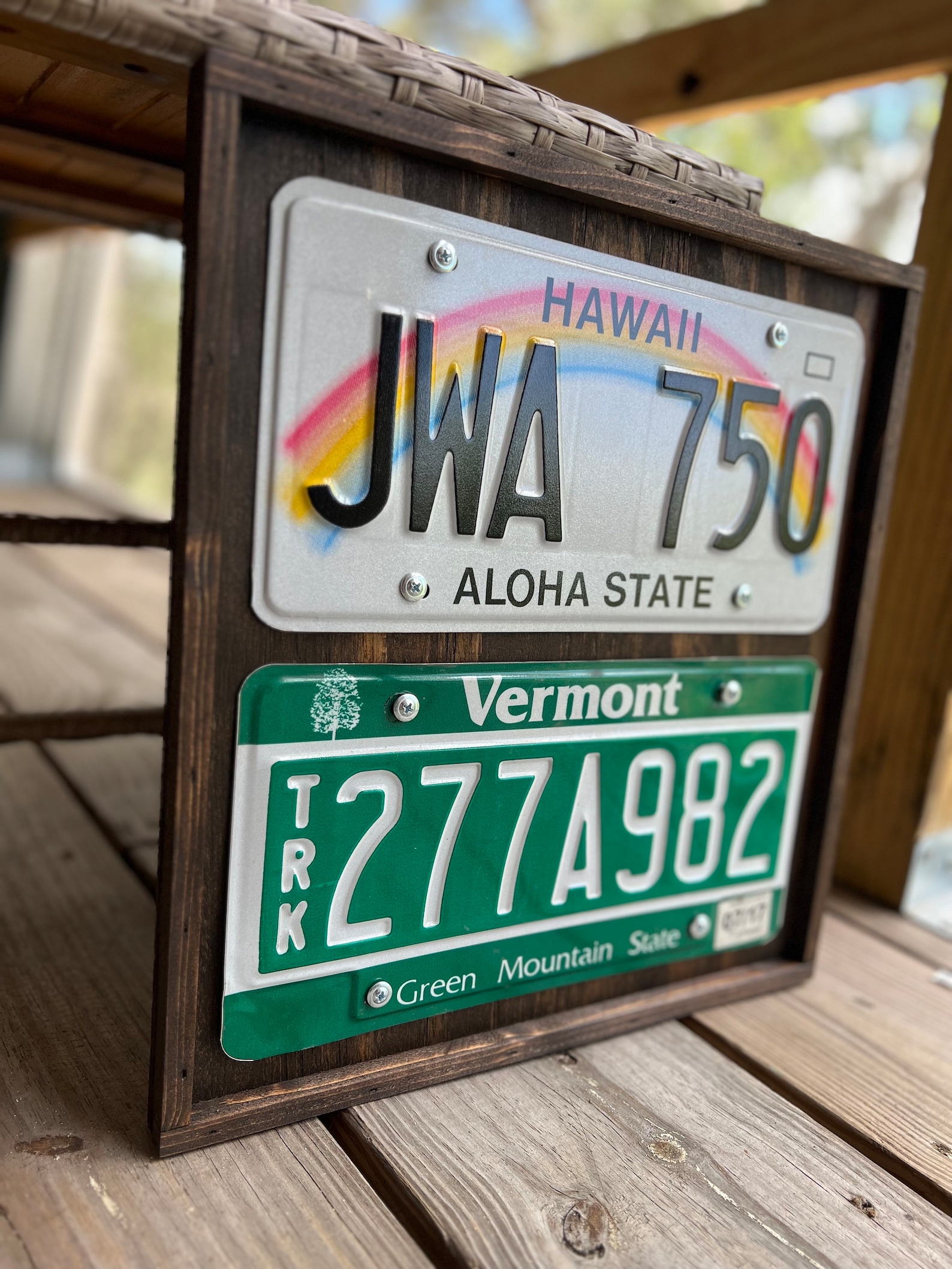 Handmade Wood License Plate Display Frame: Man Cave Garage Decor - Etsy
