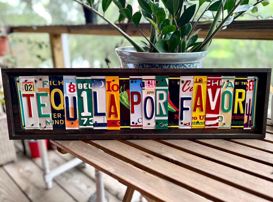 Tequila Por Favor License Plate Sign Bar Pub Decor, Mexican Art Spanish ...