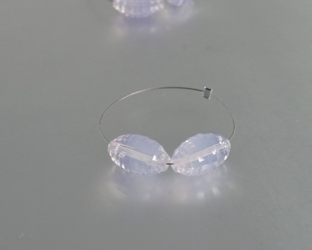 Semi-precious Concave Cut Barrel Shape Chalcedony Beads, One Pair ...