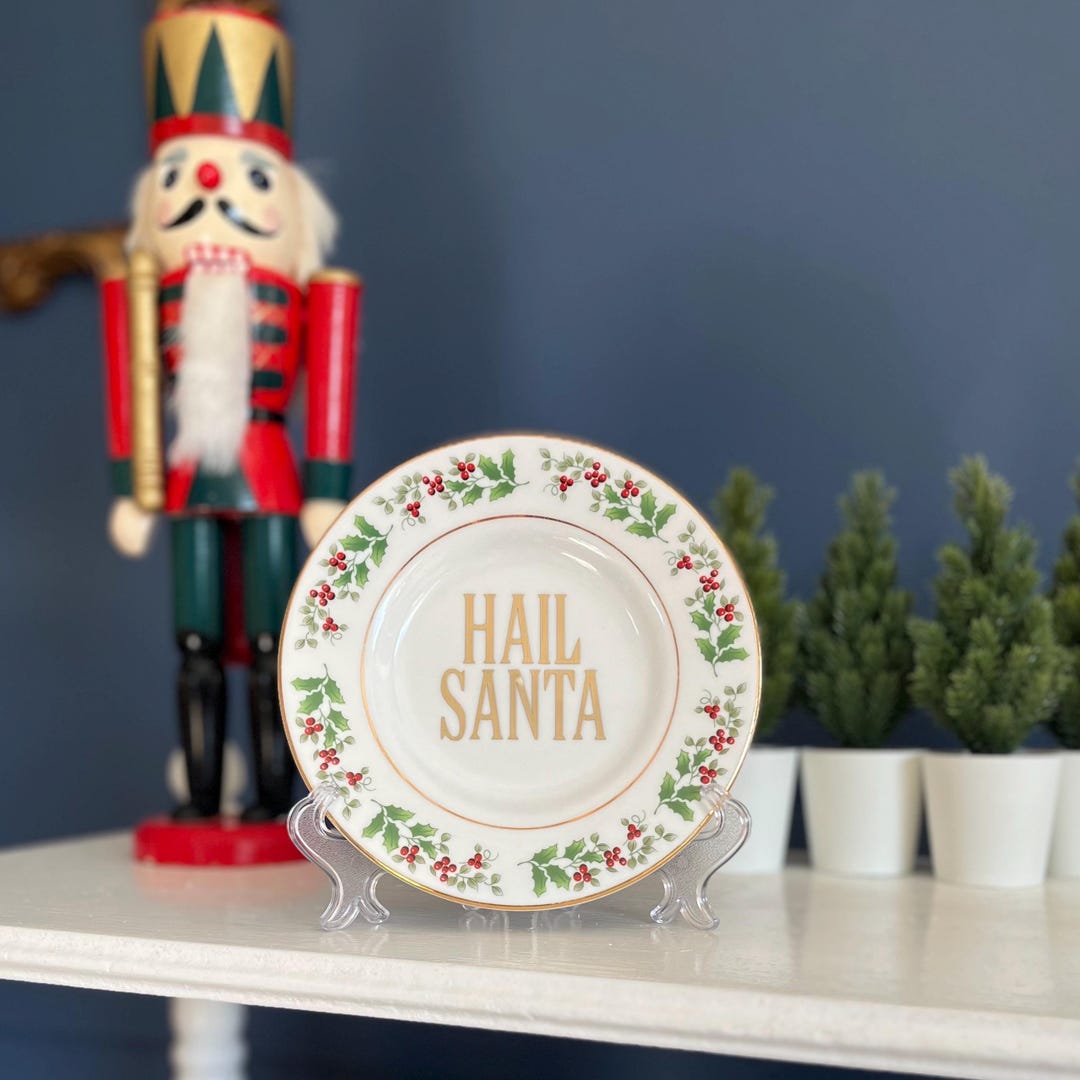Decorative Plate Hail Santa Rude Christmas Gift Funny Gift Exchange ...