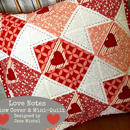 Valentine Love Notes Pillow Cover and Mini Quilt | Etsy