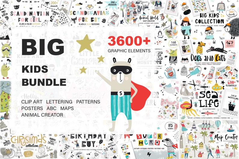 Bundle Clipart for Kids Digital Clipart PNG Vector Graphic Pack ...