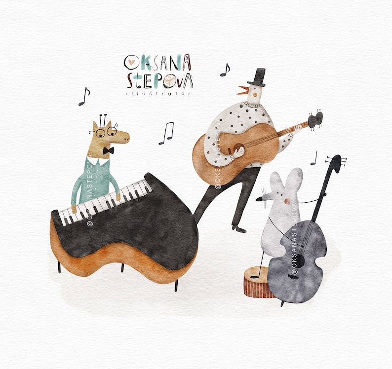 Music Artists Png Clipart for Kids Animals With Musical Instruments ...