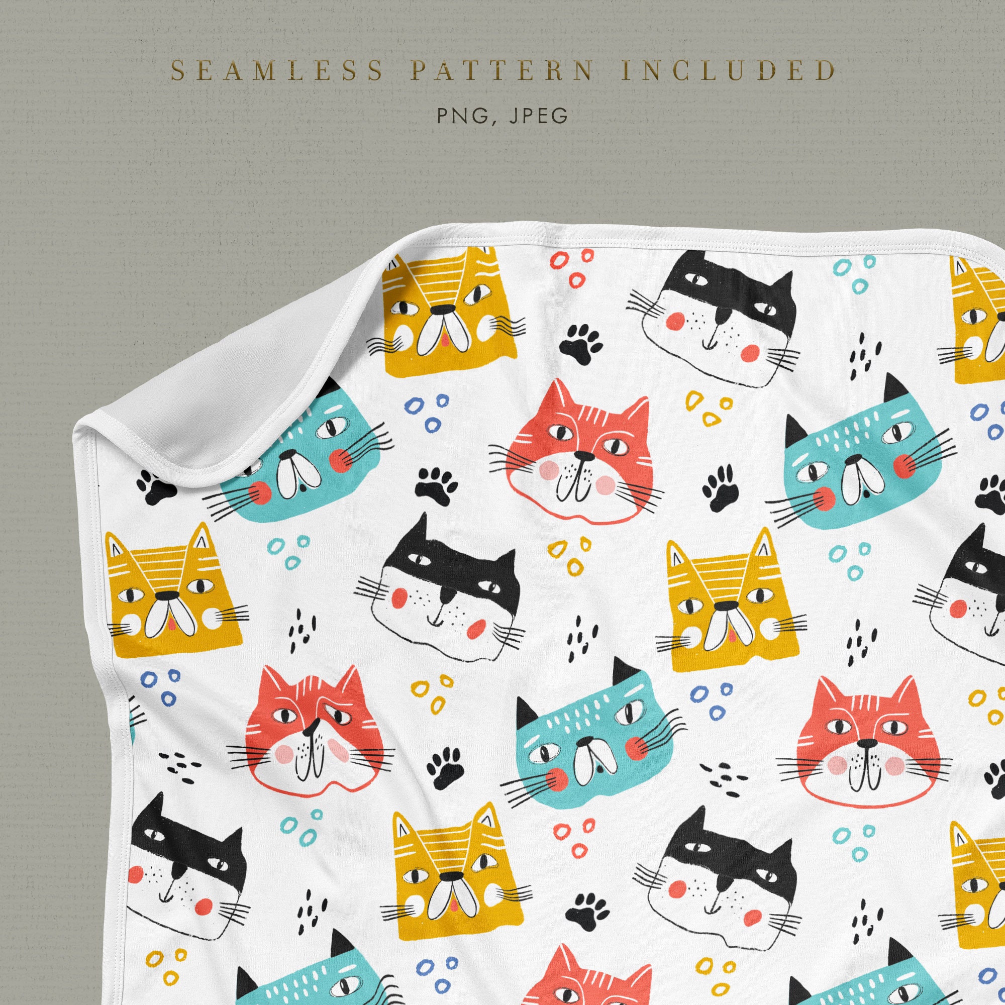 Cute Kids Digital Kitty Clipart PNG Printable Cat Faces Baby Pussycat ...