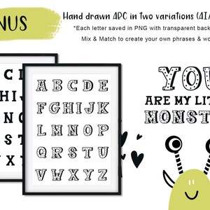 Monsters Clipart for Kids Digital Baby Animals Nursery Posters Digital ...