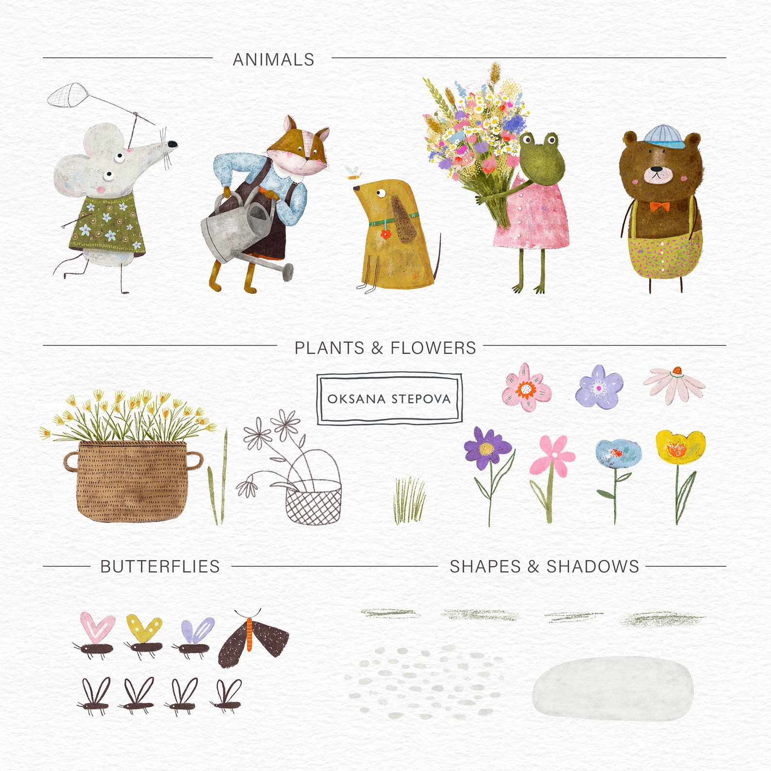 Hello Spring Clipart for Kids Garden Care Bear PNG Fox Spring Flowers ...