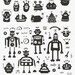 Robot Clipart Baby Digital Nursery Art Seamless Pattern Digital Paper ...