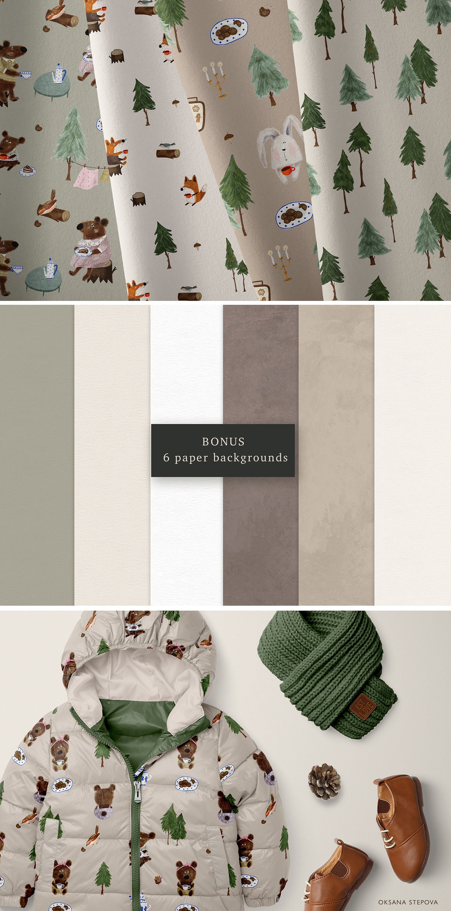 Woodland Kids Clipart, Hand Painted Watercolor Forest Animals, Nursery ...