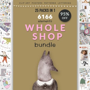 Whole Shop Bundle Clipart PNG Commercial Use Digital Clipart for Kids ...