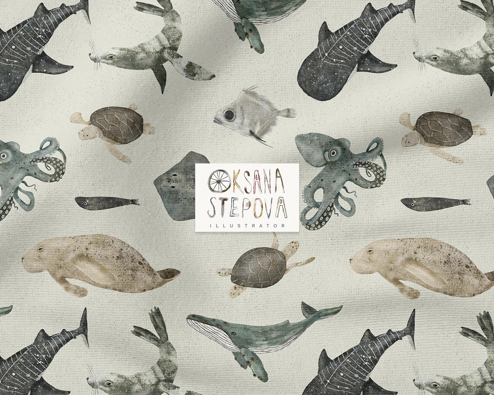 Ocean Animals Seamless Pattern for Kids | Whimsical Sea Creatures ...