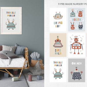 Robot Clipart Baby Digital Nursery Art Seamless Pattern Digital Paper ...