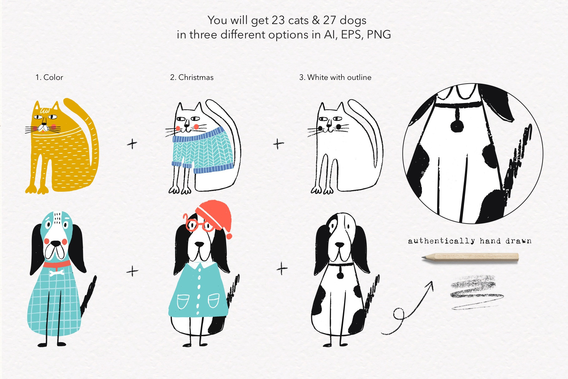 Dog Cat Clipart for Kids Bundle Cute Pets PNG Baby Animal Faces Nursery ...