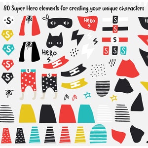 Super Hero Digital Kids Vector Clipart Child PNG Illustrations Animals ...