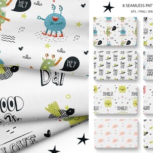 Monsters Clipart for Kids Digital Baby Animals Nursery Posters Digital ...