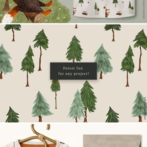 Woodland Kids Clipart, Hand Painted Watercolor Forest Animals, Nursery ...