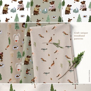 Woodland Kids Clipart, Hand Painted Watercolor Forest Animals, Nursery ...