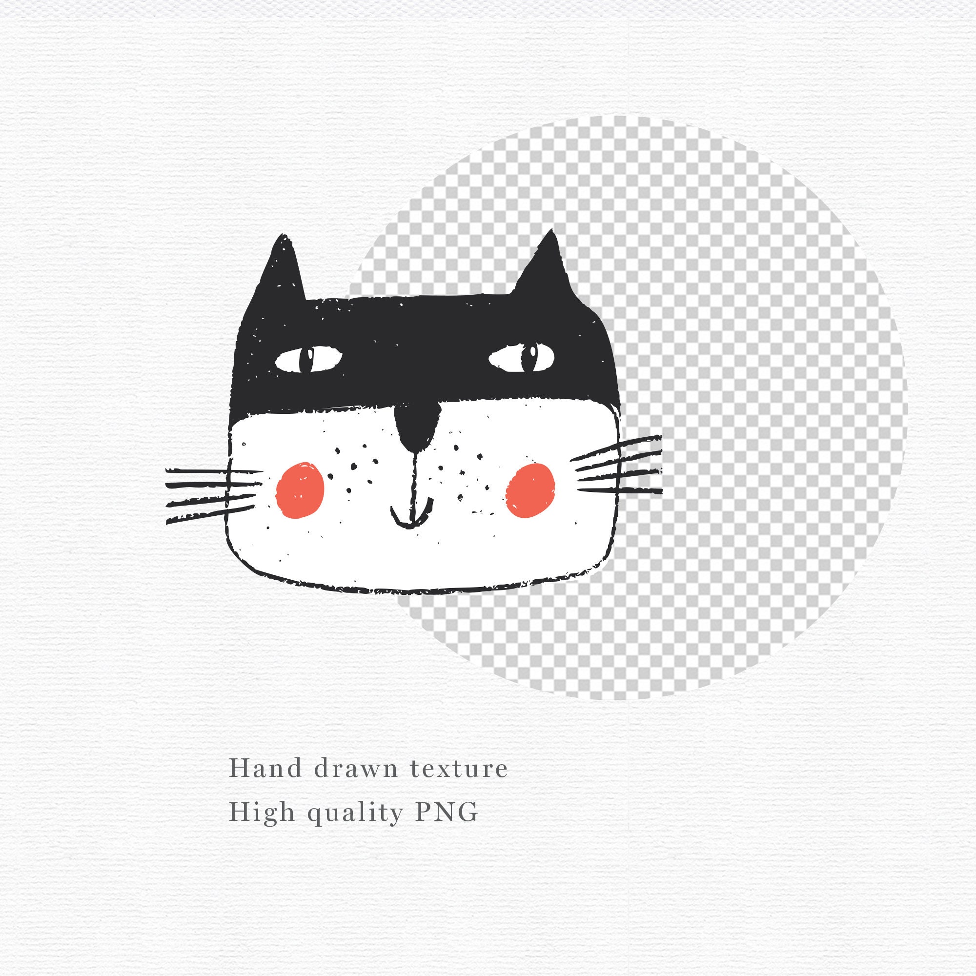 Cute Kids Digital Kitty Clipart PNG Printable Cat Faces Baby Pussycat ...