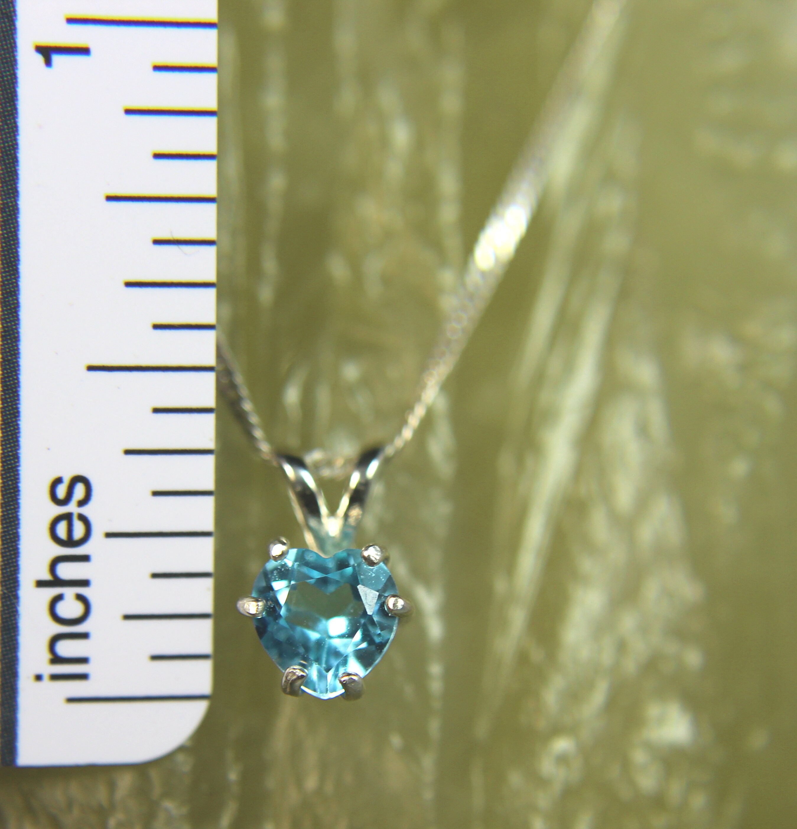 TOPAZ - Swiss Blue Topaz Heart Necklace Solitaire .925 Sterling Silver ...