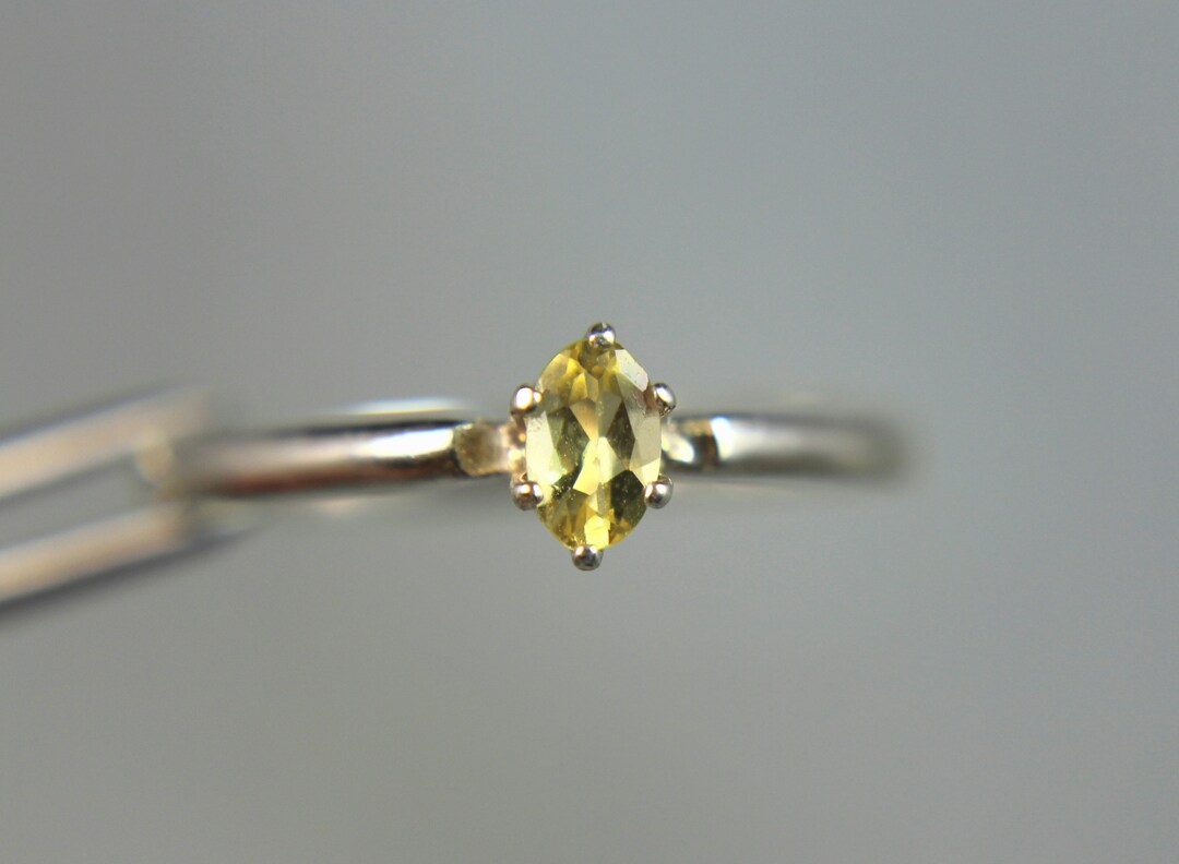 HELIODOR Ring Beautiful Sunny Yellow Beryl 925 Sterling Silver Small ...