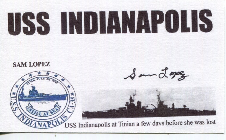 Seaman 1st. Class Sam Lopez WWII Signed Genuine Signed, Purple Heart ...