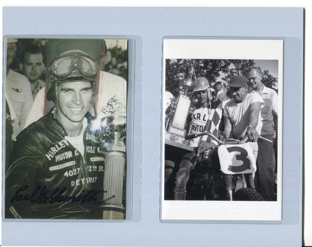 Paul Goldsmith Signed Autograph 4x6 B/W Photograph Mat Display - Harley ...