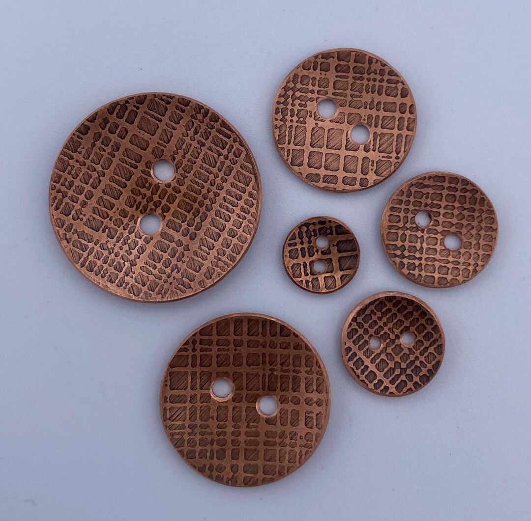 Handmade Etched Metal Buttons: Cross Hatch Plaid Design - Etsy