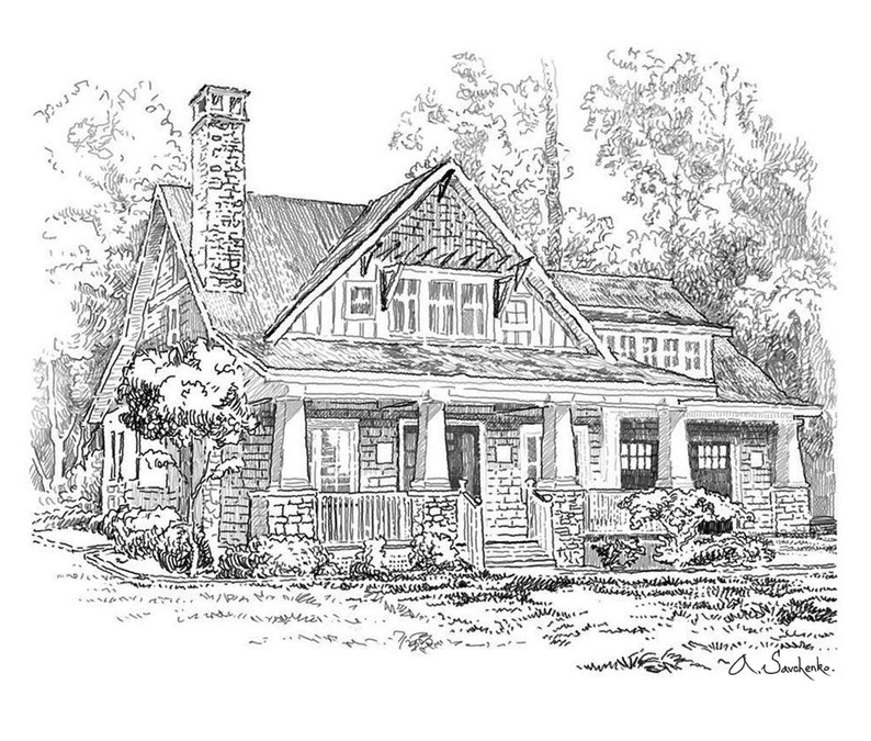 Custom House Portrait Digital Home Line Drawing Custom Venue - Etsy