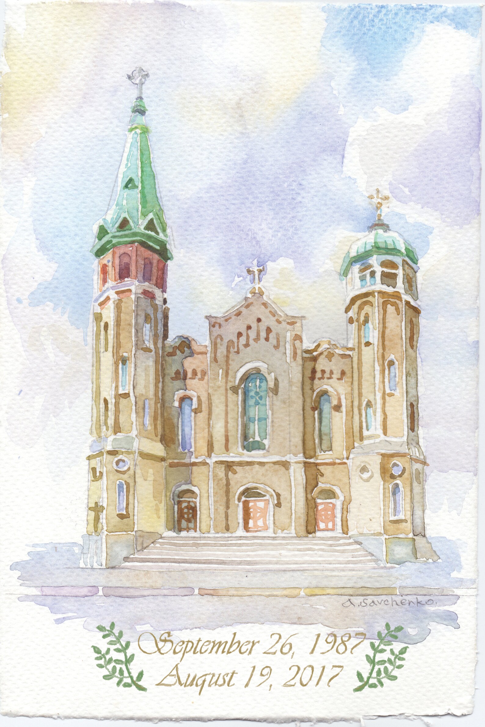 Custom Wedding Venue Painting, Watercolor Venue Portrait, Church ...
