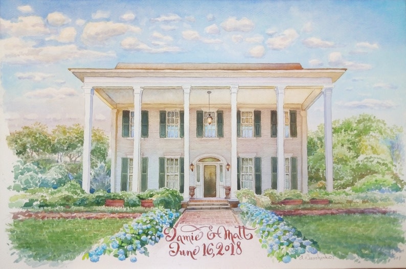 Custom Wedding Venue Painting Watercolor Wedding Venue - Etsy